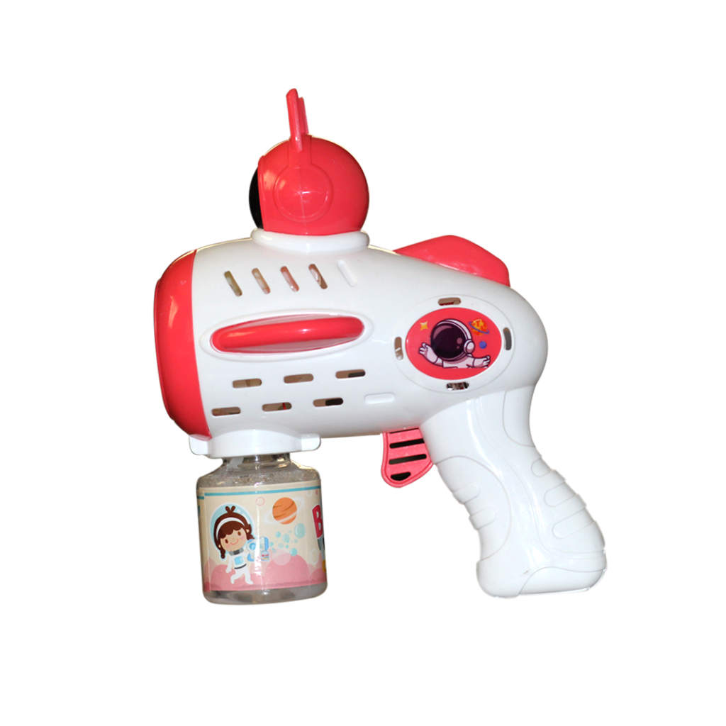Space-Themed Bubble Gun – Automatic Bubble Blaster Toy – Kids & Moms